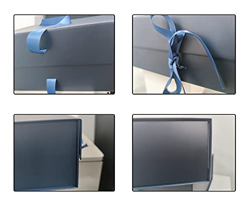 REECAGO Blue Gift Box 13X10X4.5Inch with Magnetic Lid and Silk Ribbon for Christmas Presents Wrapping Gifts Presents Birthdays, Wedding, Holidays, Anniversaries Gift Packaging