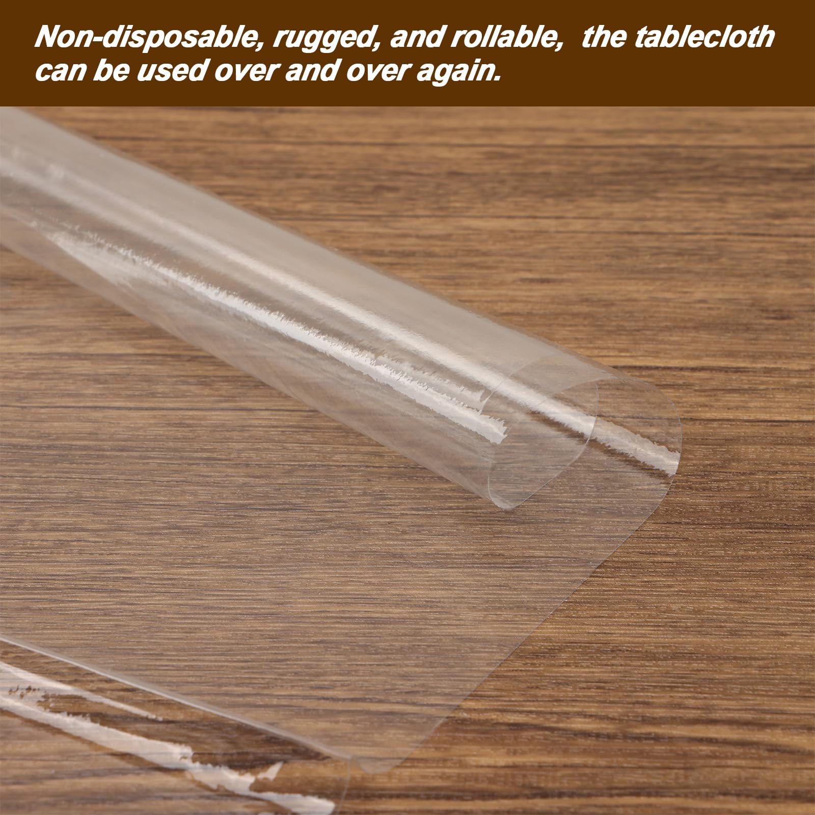 Fixwal Clear Plastic Tablecloth Protector 60 x 84 Inch 100% Waterproof Vinyl PVC Table Cloth, Oil Spill Proof, Wipe Clean Rectangle Table Cover for Dining Table, Parties & Camping