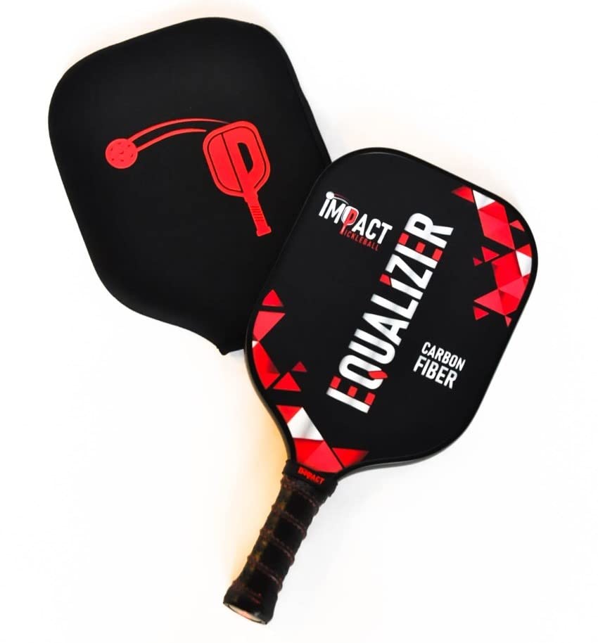 Impact Equalizer Pickleball Paddle - UD Carbon Fiber Face, Dual Polymer Honeycomb Core, Granular Graphene Texture for Spin and Control, 8 oz, 16mm Thick