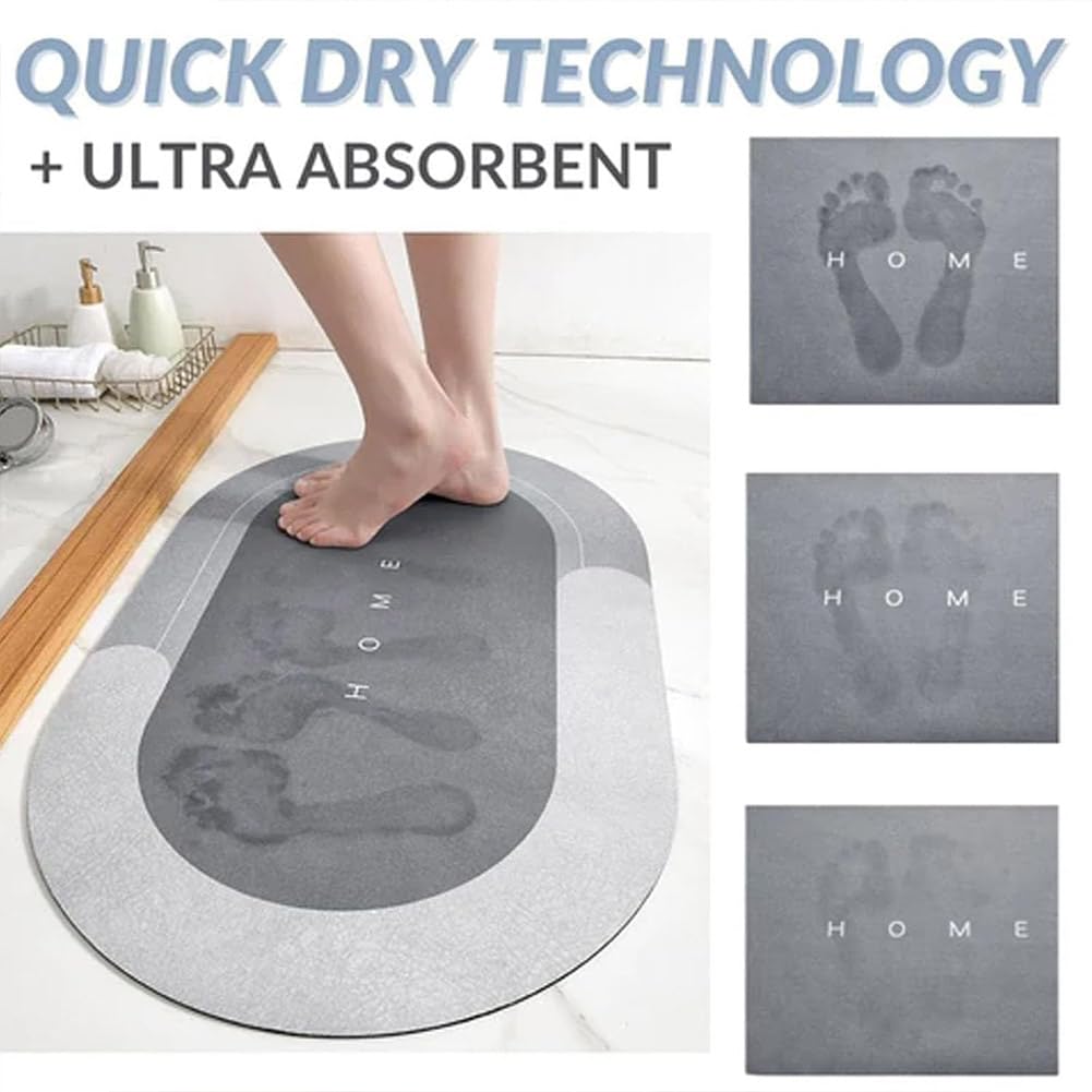 Modernized Bath Mat, Modernized Magic Mat Bathroom, The Magic Mat - Bathroom Mat Quick Dry, Super Absorbent Non Slip Bathroom Rug for Bathroom Floor Bathtub, Easy Care (Light Blue-B, 19.7 x 31.5in)