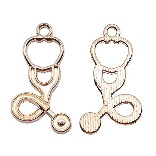 KOH 20pcs 27x16mm Medical Equipment Stethoscope Charms For Jewelry Making Stethoscope Charms - KC Gold