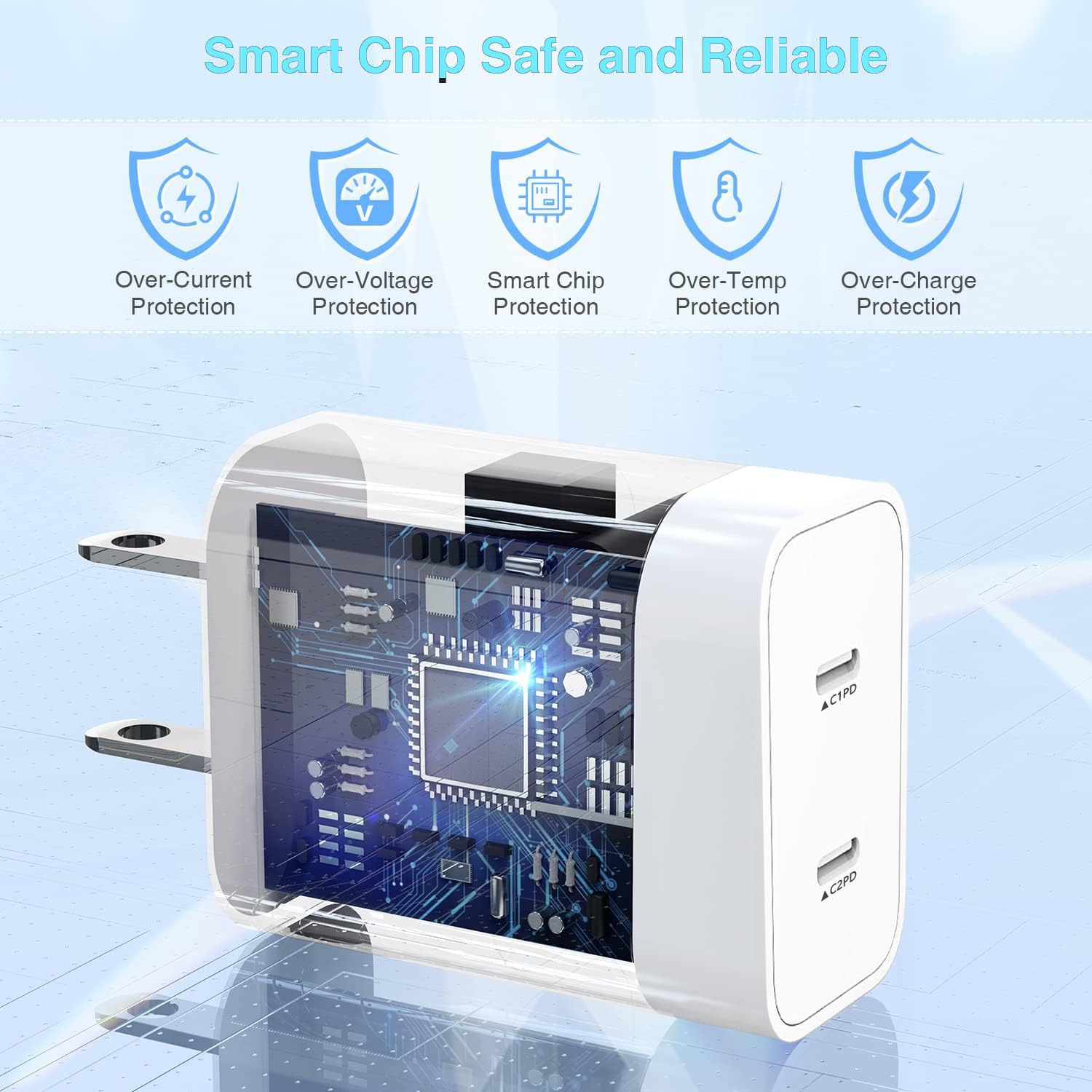 IPhone 15 Charger, [Apple MFi Certified] 20W USB C Wall Charger Block with 6ft USB C to C Fast Charging Cord for IPhone 15 Pro/15 Pro Max/15 Plus, iPad Pro 12.9/11, iPad Air 5th/4th, iPad 10