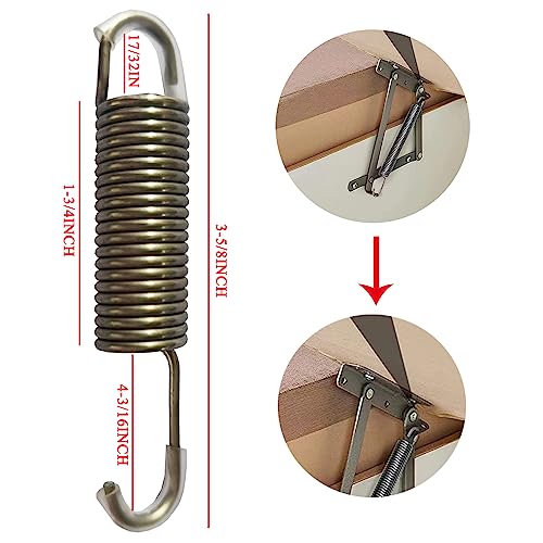 GZsenwo (2 Pieces) 3-5/8" Stainless Steel Replacement Recliner Sofa Mechanism Tension Spring - Long Neck Hook
