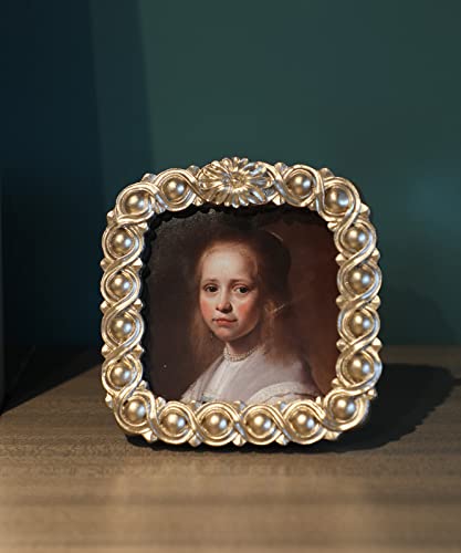 YULINK 3x3 Small Antique Gold Picture Frame & 3x3 Mini Vintage Champagne Gold Picture Frame, Bundle