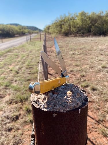 Moore Maker, Inc. Texas Star Trapper Knife - Yellow Bone Handle