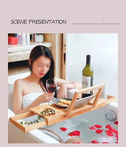IRDFWH Extendable Bathtub Tray Shelf Bath Tub Tray Spa Bathtub Book Wine Tablet Holder Bathtub Bathroom Accessories