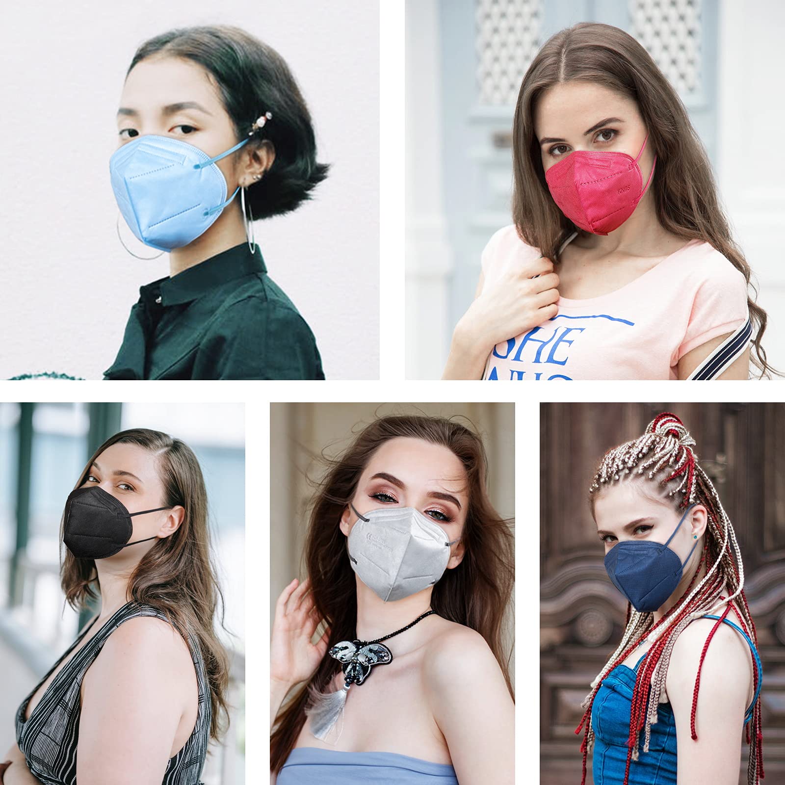 HUHETA KN95 Face Mask, 30 Pack Individually Wrapped, 5-Ply Breathable & Comfortable Safety Mask, Filter Efficiency=95%, Protective Cup Dust Masks Against PM2.5 (Royal Blue Mask)