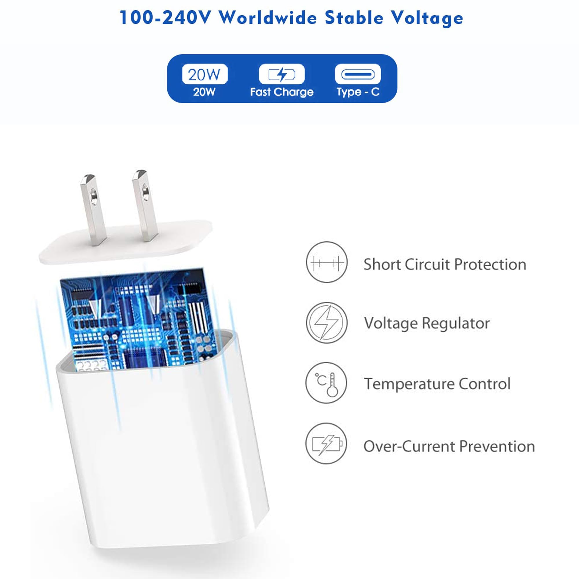 iPhone Charger Super Fast Charging, iPhone Fast Charger [MFi Certified] PD Type C Power Wall Charger Block with 6FT USB C to Lightning Cable Compatible with iPhone 14/13/12 11/Pro Max/Pro/XR/SE/8Plus