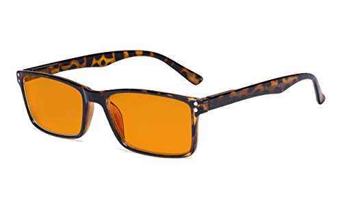 Eyekepper Nighttime Better Sleep Computer Glasses - Blue Light Blocking Reading Glasses with Orange Tinted Filter Lens - Anti Screen Glare UV Ray Digital Readers - Tortoise +2.50