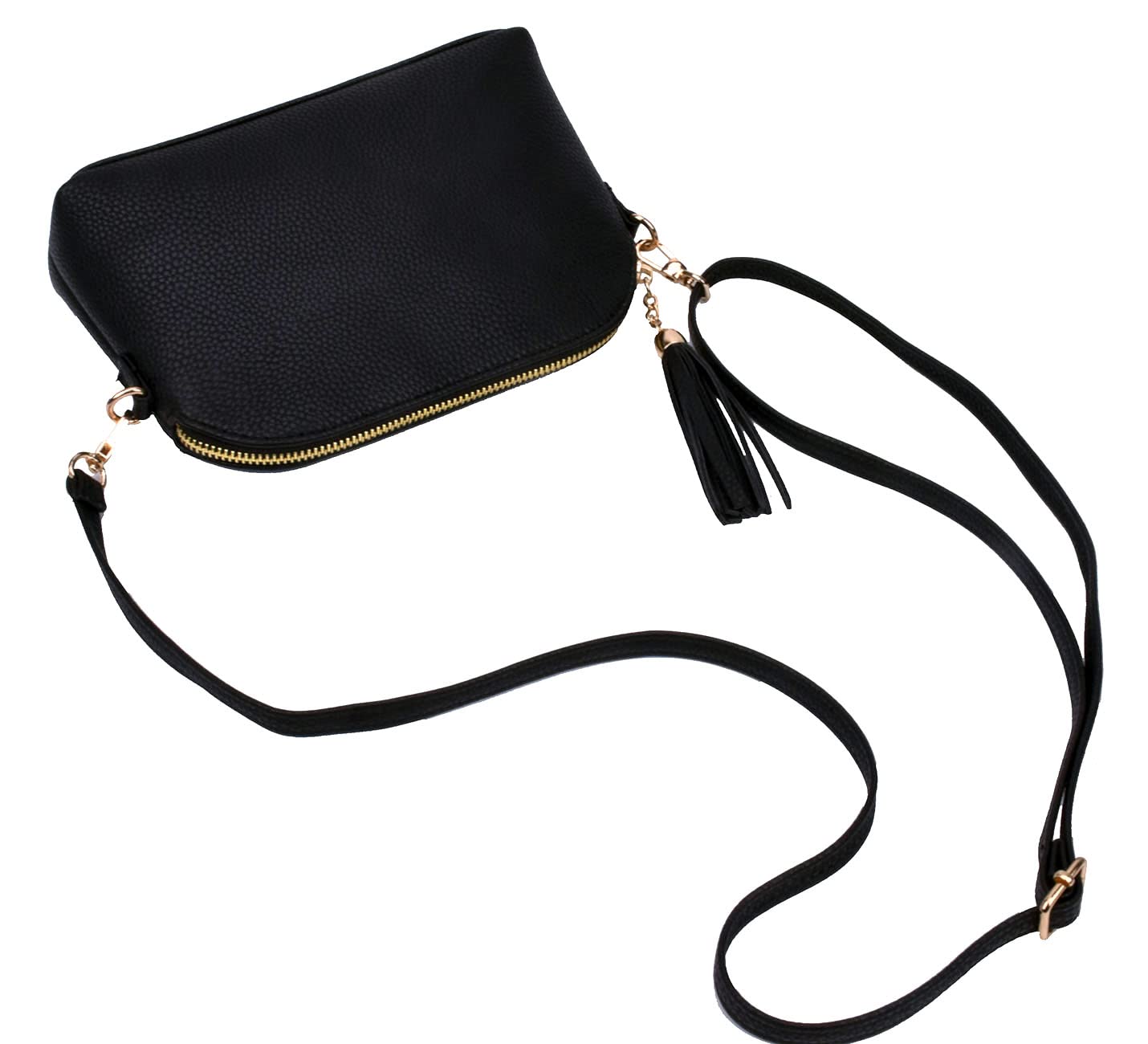 Jiaruo Casual Small Soft PU Leather CrossBody Bag For Women Tassel Design Shoulder Handbag And Purses (White)