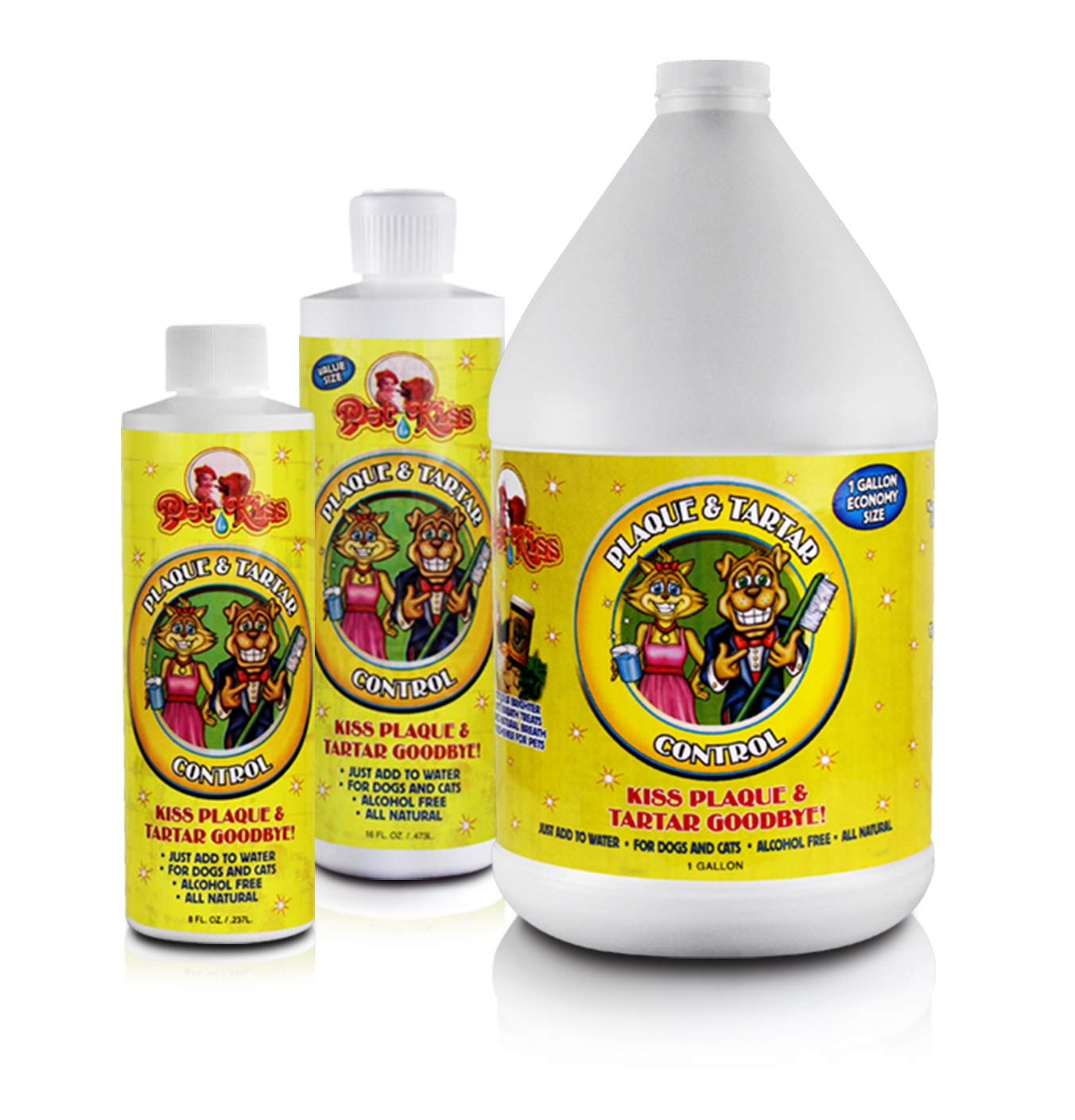 Pet Kiss Plaque and Tartar Water Additive Oral Care for Pets, 8-Ounce