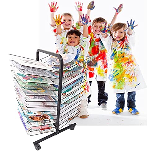 NEOCHY Drying Racks,Metal Wire Work Display Rack, Suitable for Kindergartens and Creative Studios, Paper and Magazine Oiling Air Drying 38-Layer/38 Floors