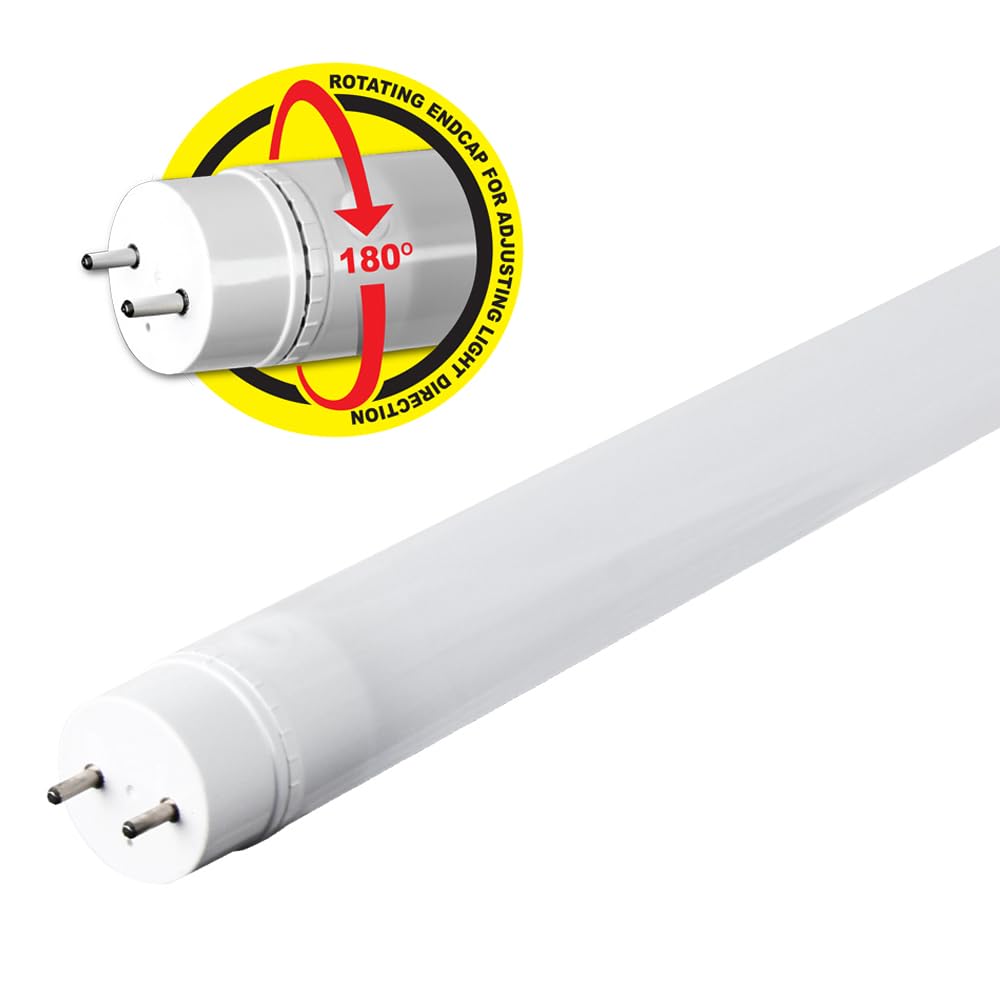 Feit Electric T8 LED Bulbs 4 Foot, 40 Watt Equivalent, Type A Tube Light, Plug & Play, T8 or T12 LED Tube Light, LED Fluorescent Replacement, Frosted, T48/840/LEDG2/4, 4100K Cool White, 4 Pack
