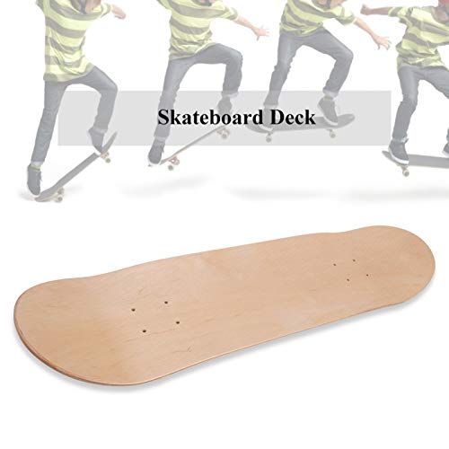 FastUU Skateboard Deck, Eco-Friendly Maple Wood Skateboard Double-Warped Skateboard Deck Concave Board Accessory, with Clear Wood Texture, for Skate Scooter