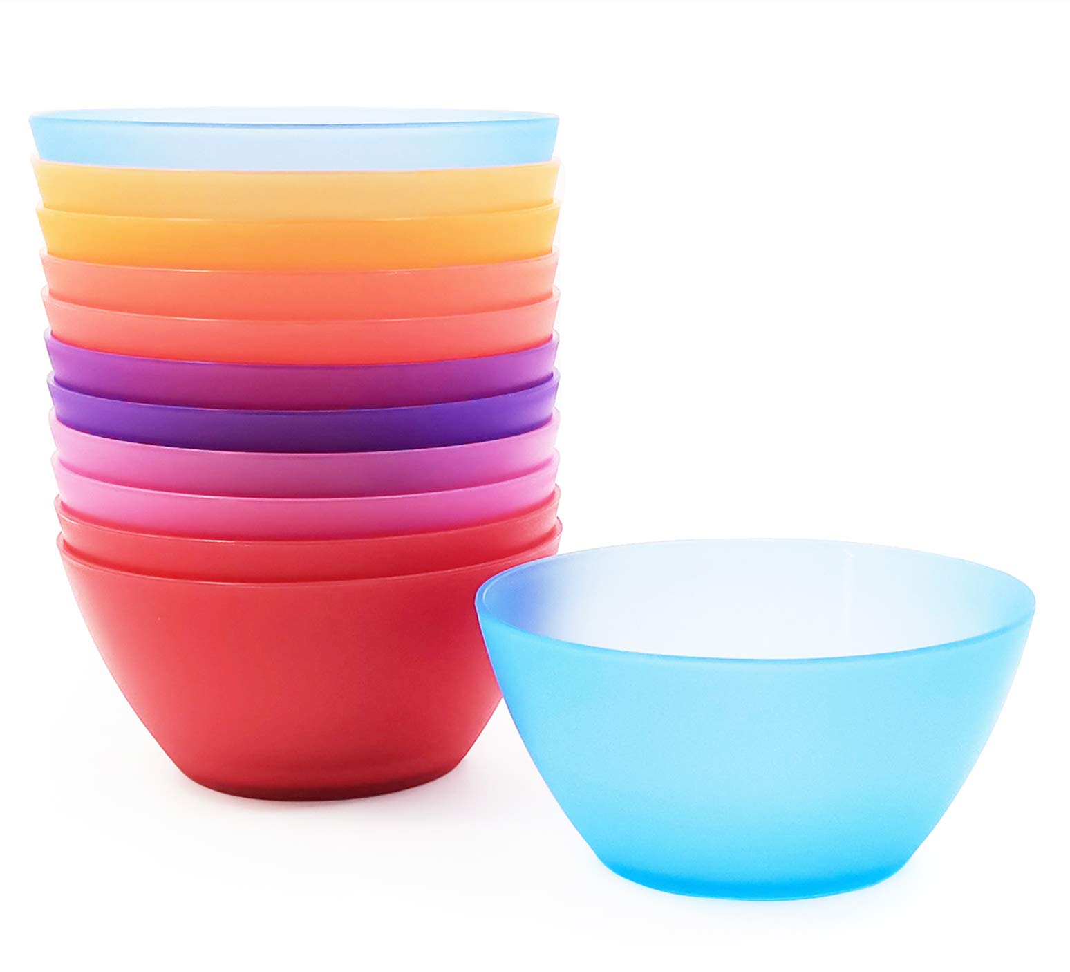 KX-WARE 28-ounce Plastic Bowls, Unbreakable and Reusable Cereal Bowls Soup Bowls Salad Bowls, Set of 12 Multicolor