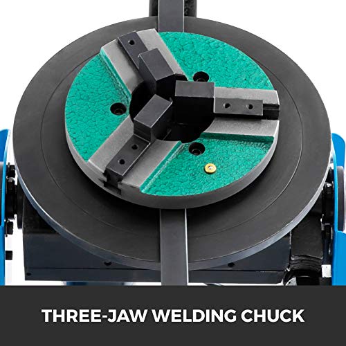 Mophorn 50KG Rotary Welding Positioner Turntable Table 110V 120W Angle 0 to 90° Welding Positioner Positioning Turntable 310mm Diameter Welder Positioner Turntable Machine 200mm Lathe Chuck