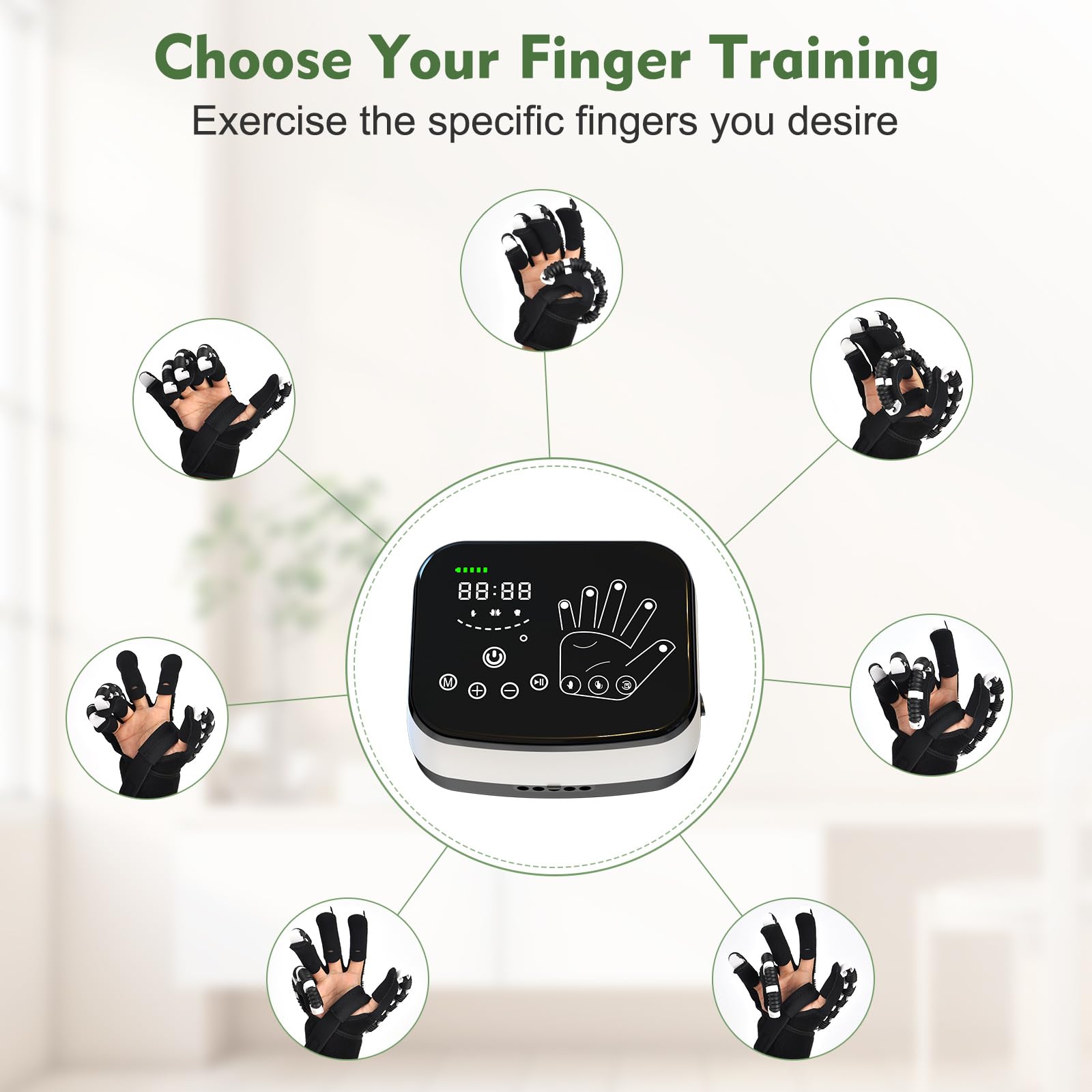 Relassy Rehabilitation Equipment, Rehabilitation Robot Gloves With Strength Adjustment With Stree Workout Modes