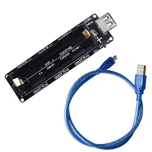 ESP32 ESP32S for Wemos for Raspberry Pi 18650 Battery Charge Shield Board V3 Micro USB Port Type-A USB 0.5A for Arduino Charge (with Cable)
