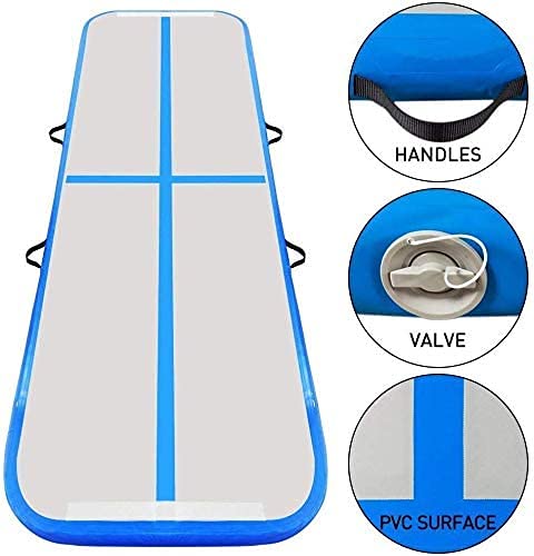 FBSPORT Inflatable Air Gymnastics Mat Training Mats 4 inches Thickness Gymnastics Tracks for Home Use/Training/Cheerleading/Yoga/Water with Pump