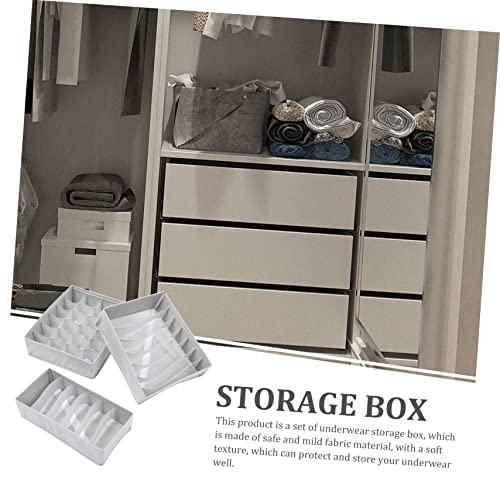 Zerodeko 3 sets Sock Use for Drawer Bag Shirt Grey Underwear Dividers Organizer Bra Clo Divider Supplies Storage Folding Foldable Desk Underpants Washable Organizers Cloth Home Clothes