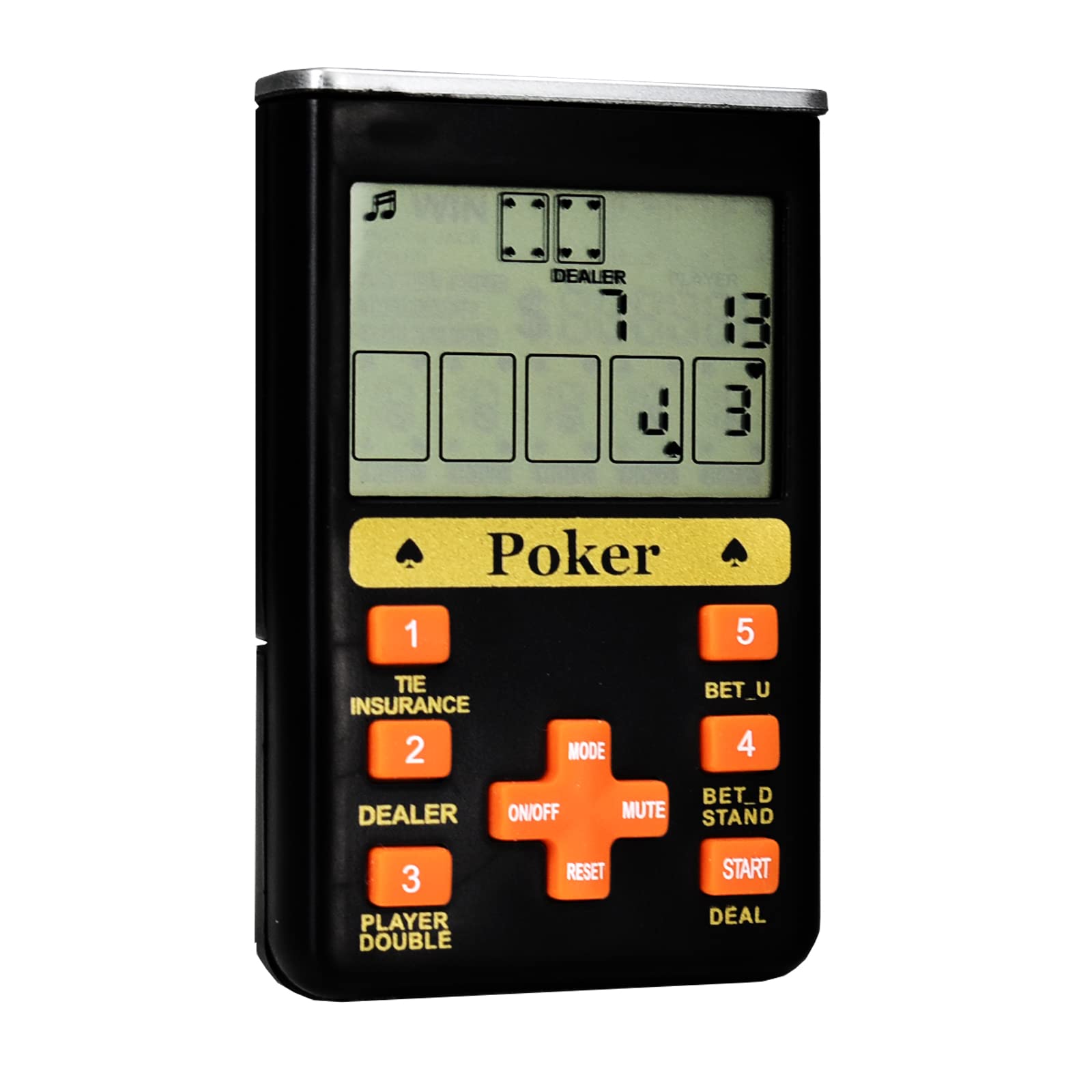 KDSbnk Handheld Poker Game for Adults 7 in 1 Casino Game (Black Plastic)