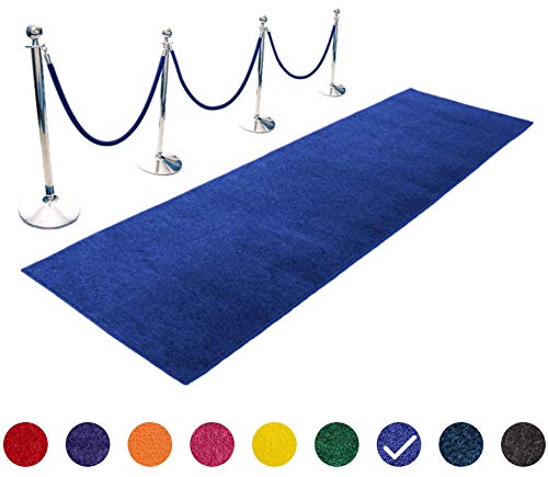 Event Carpet Aisle Runner - Quality Plush Pile Rug with Backing, Binding in Various Sizes (3 X 30 ft, Bright Royal Blue)