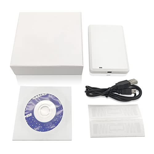 Notherss OSSIYGAR 902~928MHz UHF Lable Reader Writer Complies with EPC Gen2 ISO 18000-6C, Software Includes Keyboard Mode and HID Mode, Support Read Write Tags Like Alien 9662,H3,H4,etc, white
