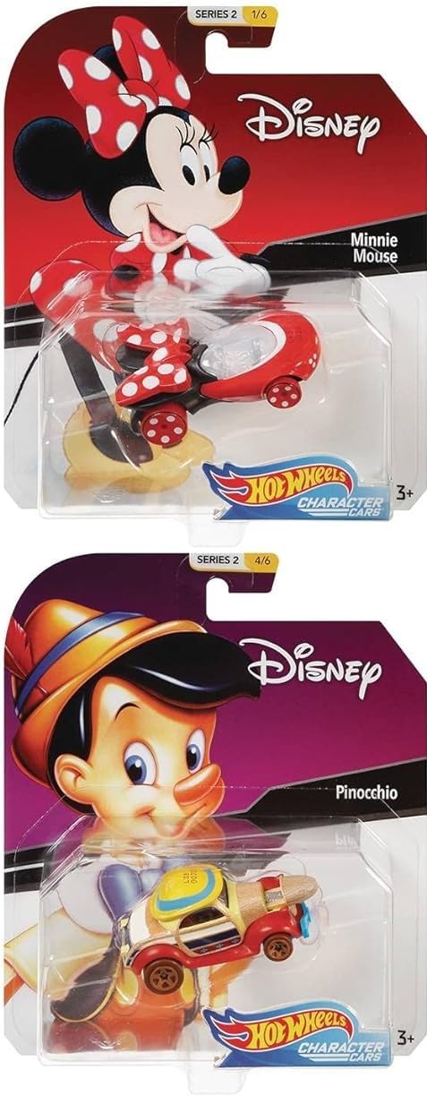 Hot Wheels Disney Character Cars Series 2 Complete Set of 6 Diecast Vehicles Bundle