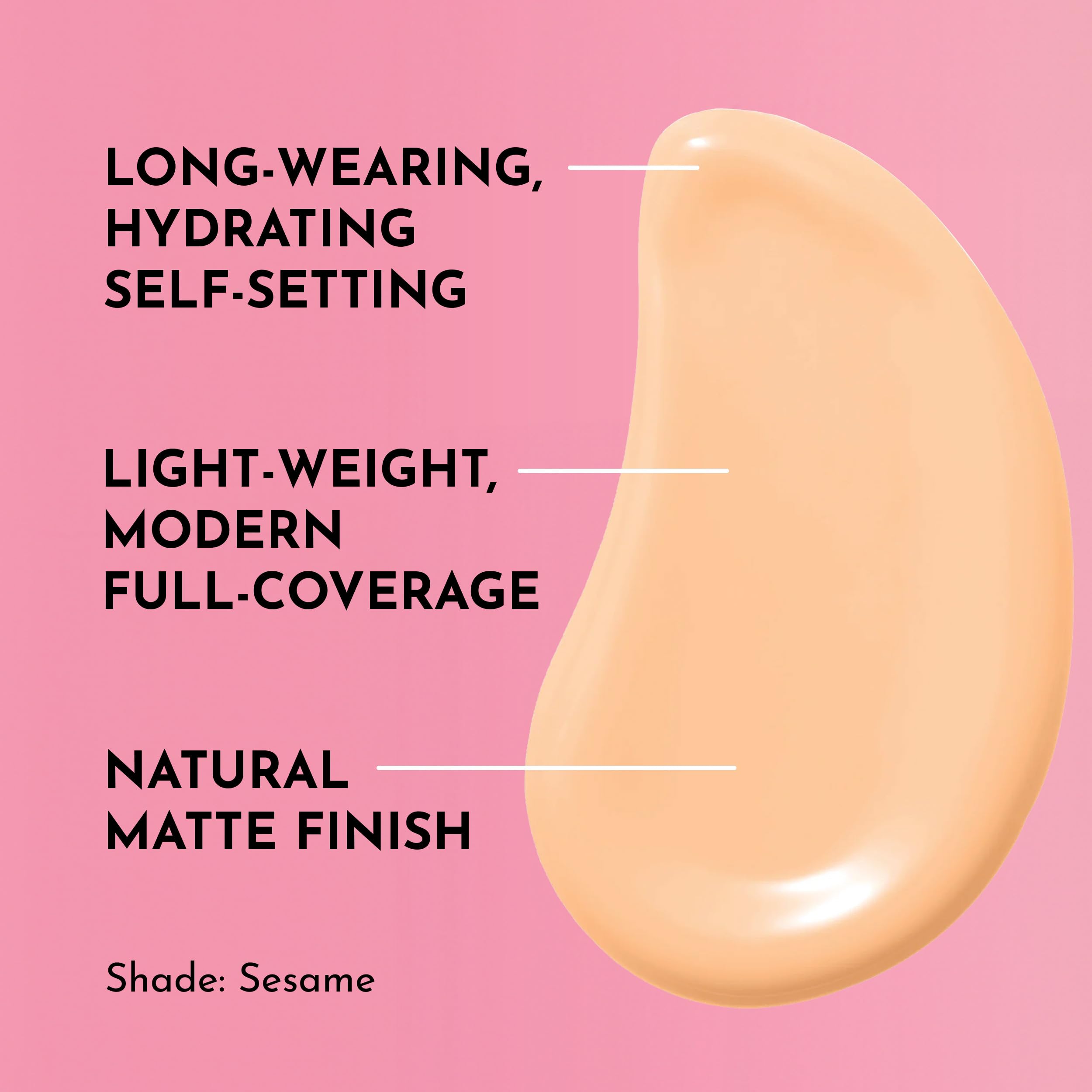 Lawless Conseal The Deal Long-Wear Full-Coverage Foundation - Sesame - Premium Self-Setting Foundation Powered by Natural Ingredients to Provide a Natural, Weightless Finish