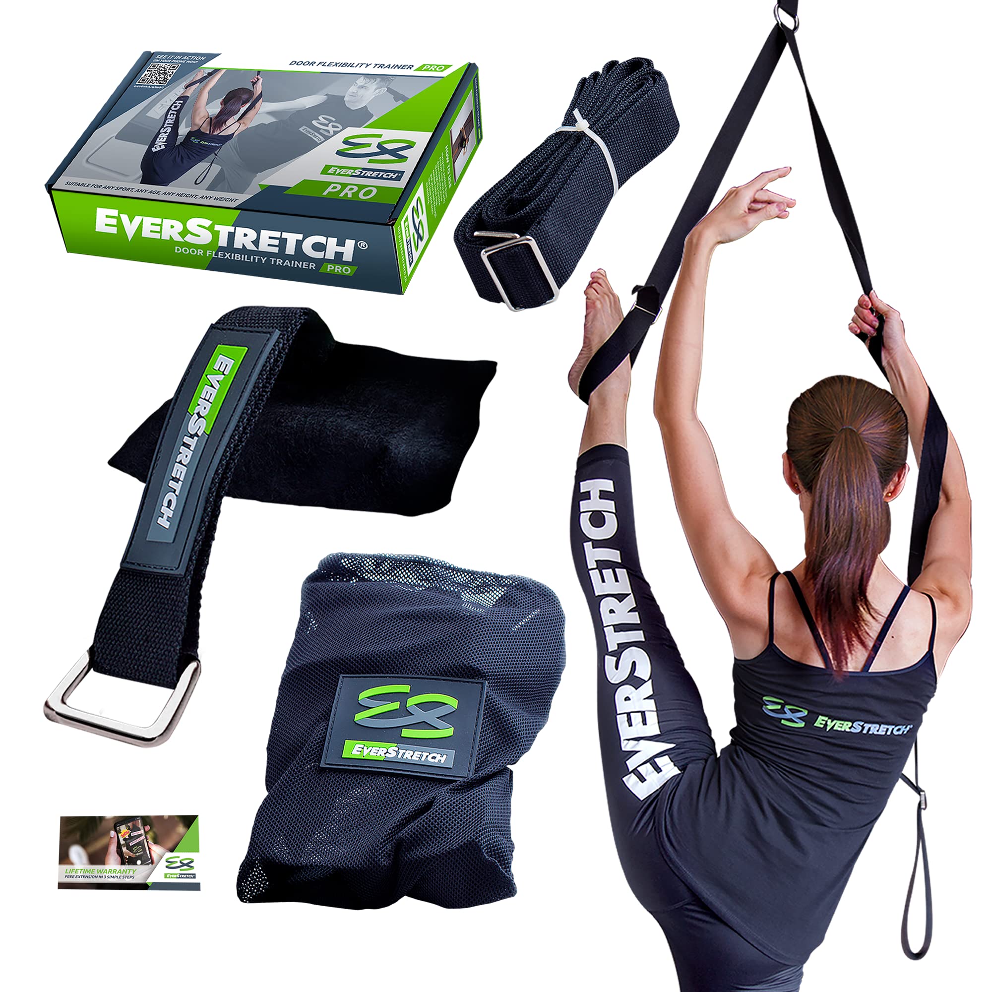 EverStretch Leg Stretcher PRO: Premium Over The Door Flexibility Trainer | Professional Stretching Equipment for Ballet, Dance, Martial Arts, Cheerleading & Gymnastics | Portable Split Machine