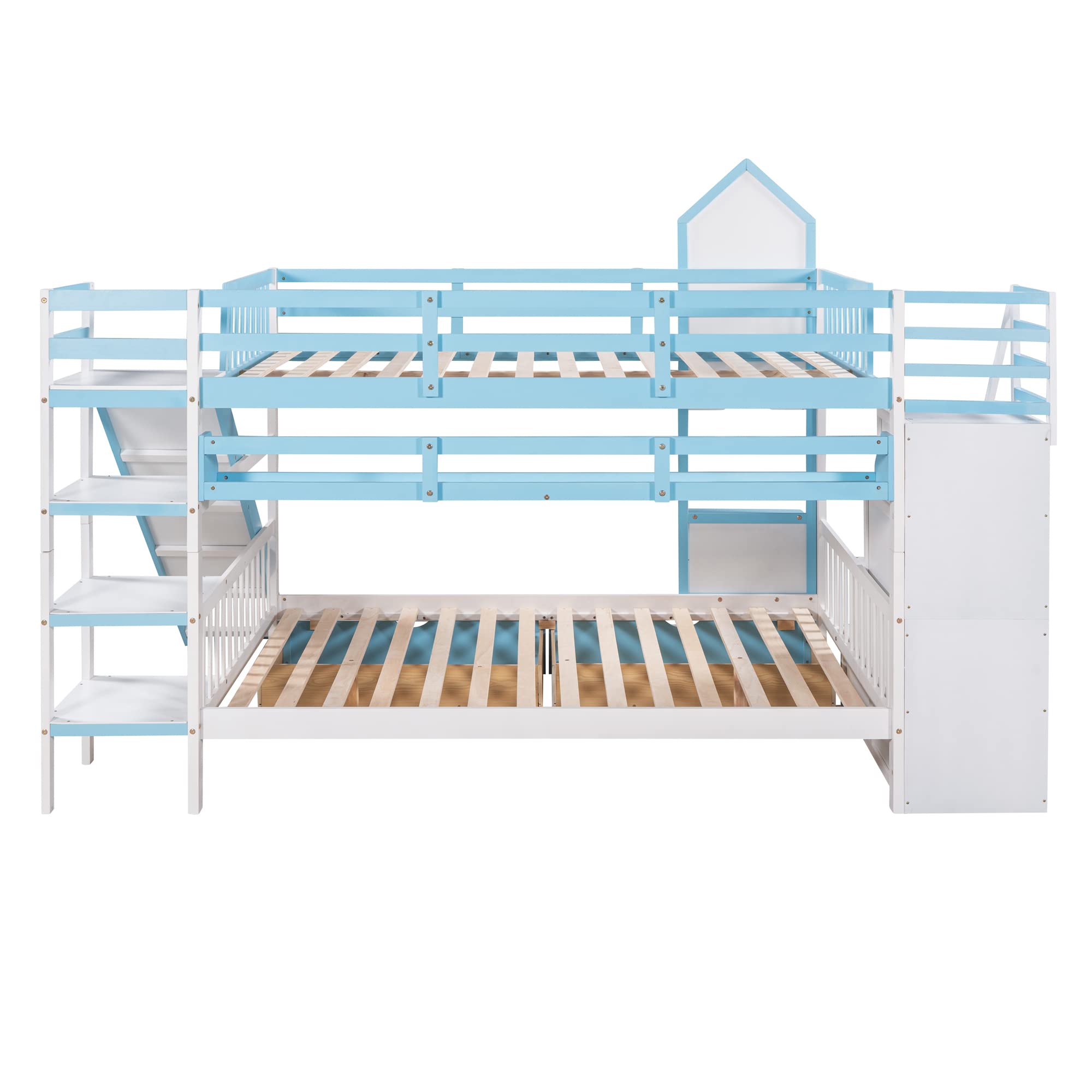 ERYE Queen Size Tufted Upholstered Platform Bed Frame with Four Storage Drawers, Metal Framework Bedframe with Button Tufted Headboard and Footboard,Sturdy Wood Slat Support, No Box Spring Required