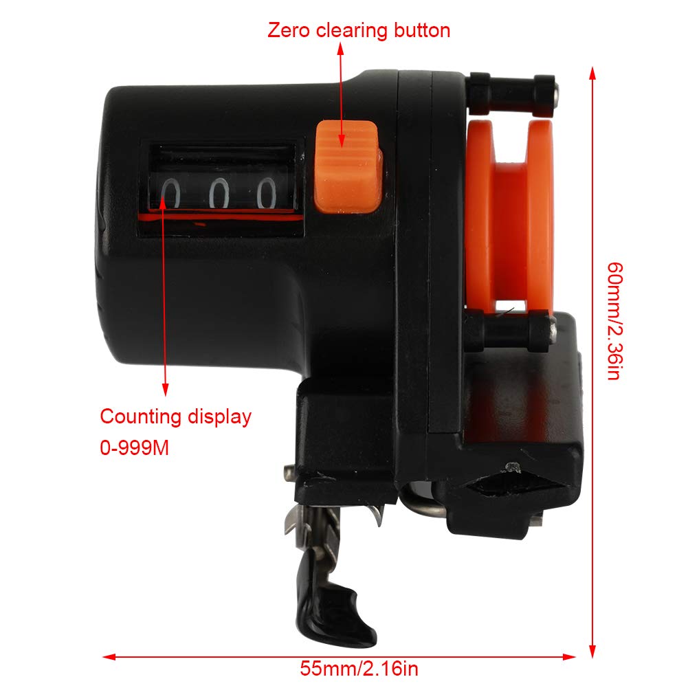 Fishing Line Counter, Seawater Protection Easy to Install Fishing Line Depth Counter Plastic for Freshwater