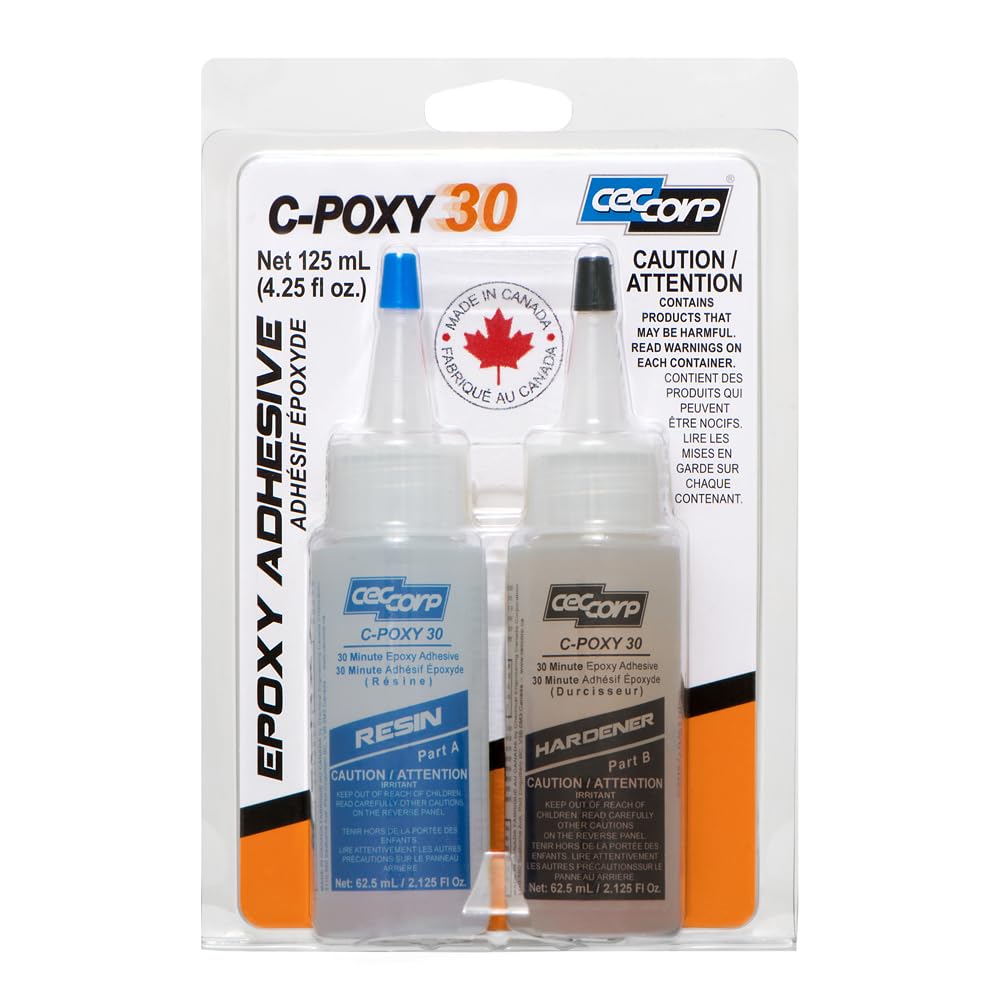 Epoxy Glue Adhesive C-POXY 30 by CECCORP (4.25 Oz Combined) â Medium Setting Cure, Clear Epoxy Glue, General Purpose, 30 Minute