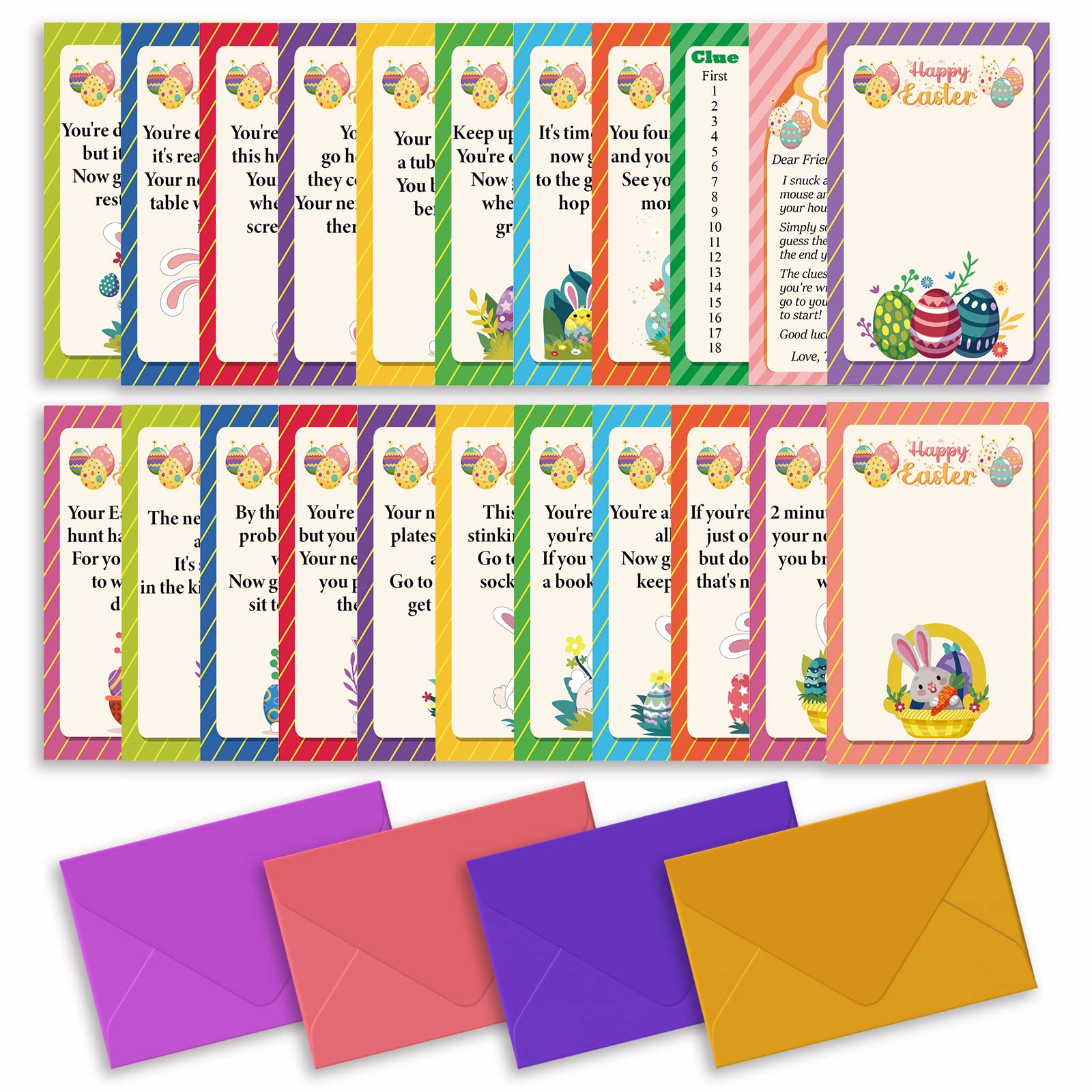Indoor Easter Scavenger Hunt Cards with Envelopes, Easter Egg Hunt, Indoor Scavenger Hunt Games, Easter Bunny, Easter Party Activities, Indoor Easter Party Games-fhjxbk001