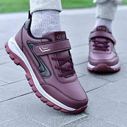 FASDNENDYS Fashion Autumn Women Sports Shoes Flat Non Slip Waterproof Lace Up Comfortable Solid Post Office Work Shoes