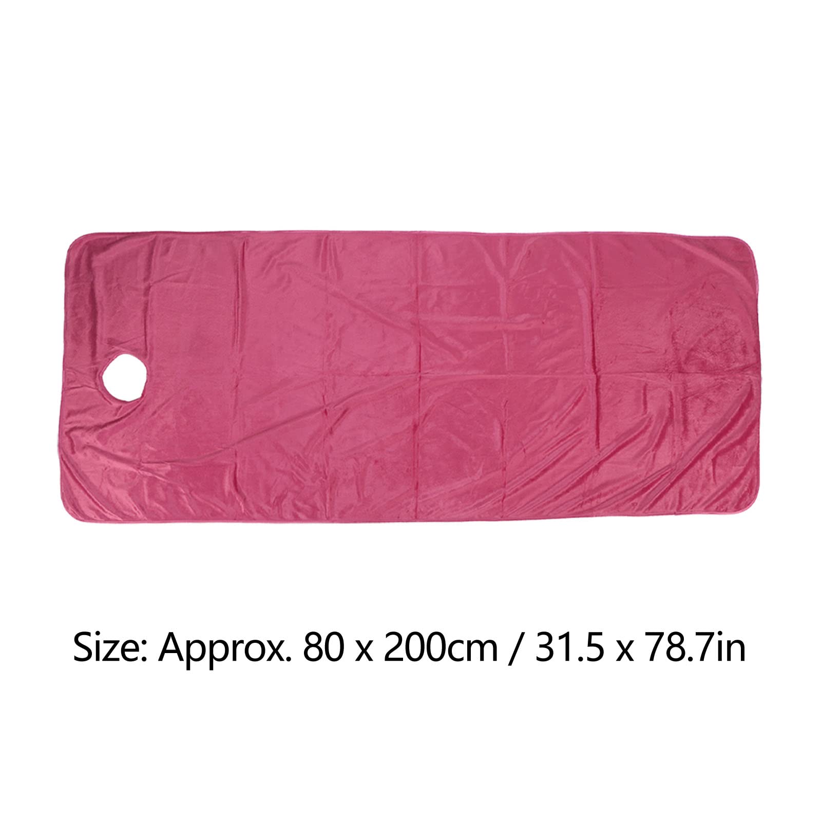 Massage Table Sheet, Soft Short Plush Beauty Salon Bed Massage Sheet, Warm Thickened Spa Equipment Facial Bed Cover with Face Hole (Fuchsia)