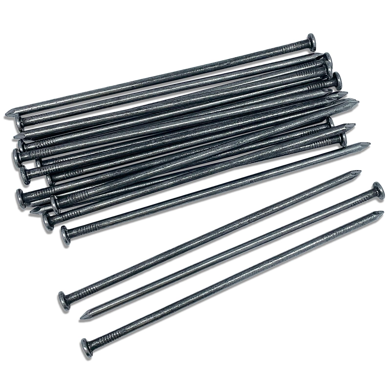 Metal Nails 50 Pcs 10-Inch Landscape Anchoring Spikes for Paver, Weed Barriers, Turf, House Construction, Carpentry Nail, Tent, Anchoring Spikes (10in 50pcs)