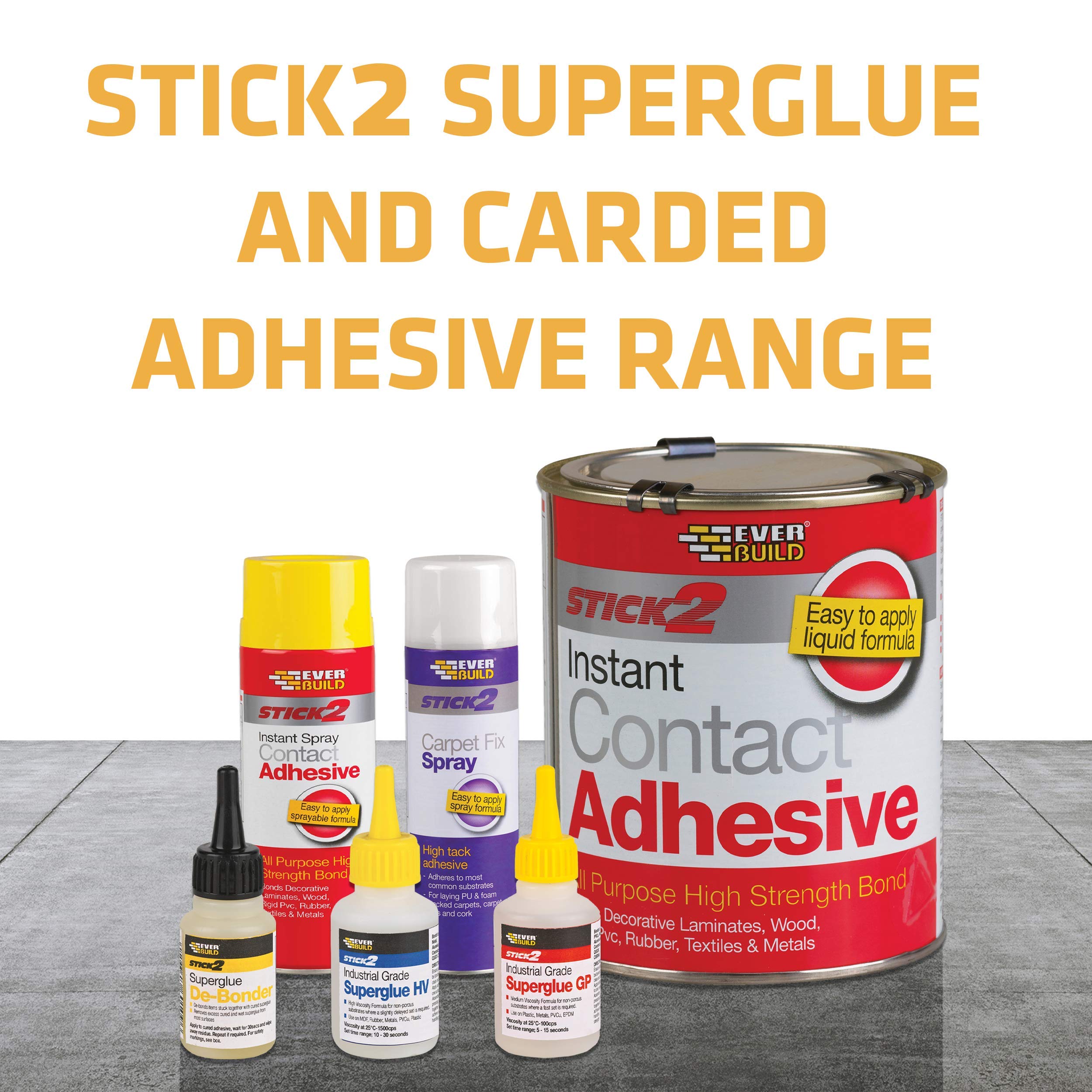 Everbuild HV50-EBD Stick 2 Industrial Grade High Viscosity Superglue, Clear, 50 g