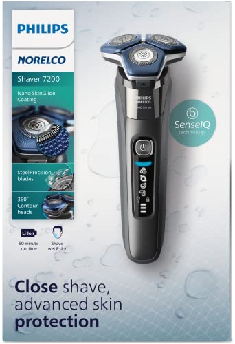 Philips Norelco Shaver 7200, Rechargeable Wet & Dry Electric Shaver with SenseIQ Technology and Pop-up Trimmer S7887/82