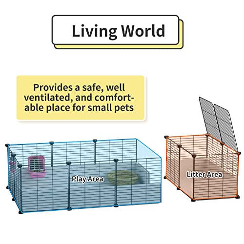 Oneluck Large Guinea Pig Cages 10.54 Square feet Habitats for 2 Pets,Indoor DIY Accessories,with Waterproof Plastic Bottom,Playpen for Small Pet Bunny, Turtle, Hamster,Hedgehog