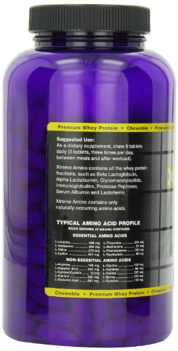 Ultimate Nutrition Xtreme Amino Dietary Supplement, Whey Protein Concentrate, Amino Acid Profile for Muscle Gainer, 330 Flavored Chewable Tablets