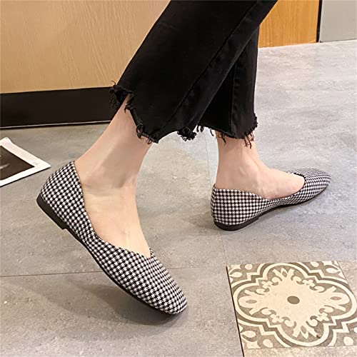 FASDNENDYS Fashion Summer Women Casual Shoes Flat Bottom Slip On Solid Color Houndstooth Heel Sandals Women White