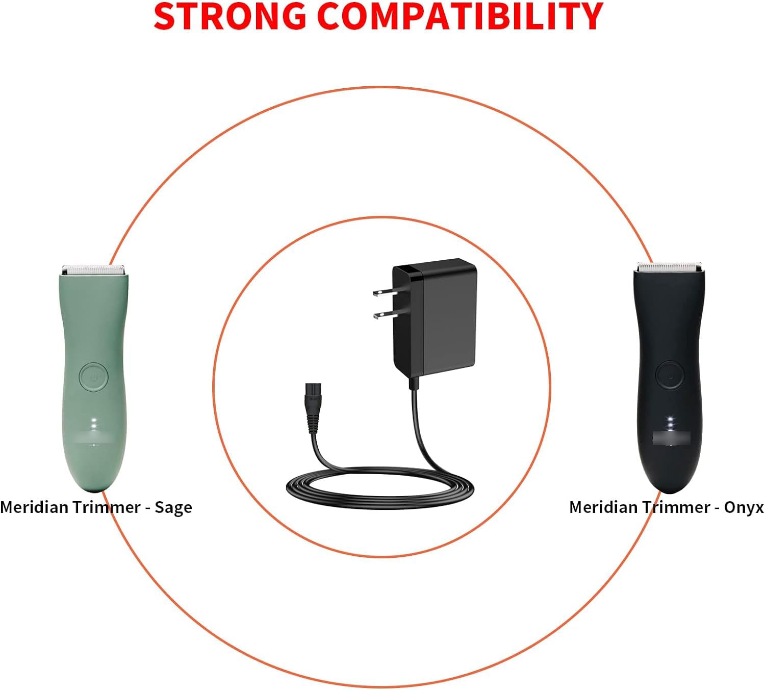 MEROM Shaver Charger Compatible with Meridian Electric Shaver Body Grooming Trimmer Replacement Power Adapter Cord