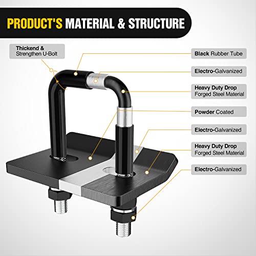 Nilight Trailer Hitch Tightener for 2" Trailer Hitches Anti Rattle Heavy Duty Steel with Rubber Anti-Rust Triple Protective Matte Black, 2 Years Warranty