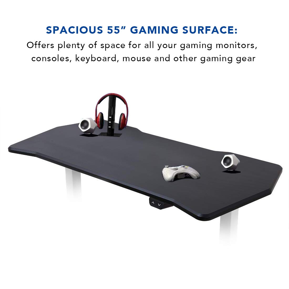 FLEXISPOT Height Adjustable PC Gaming Desk 55 x 27 Inches Computer Table for E-Sports Gamer Gray Frame with Game Top