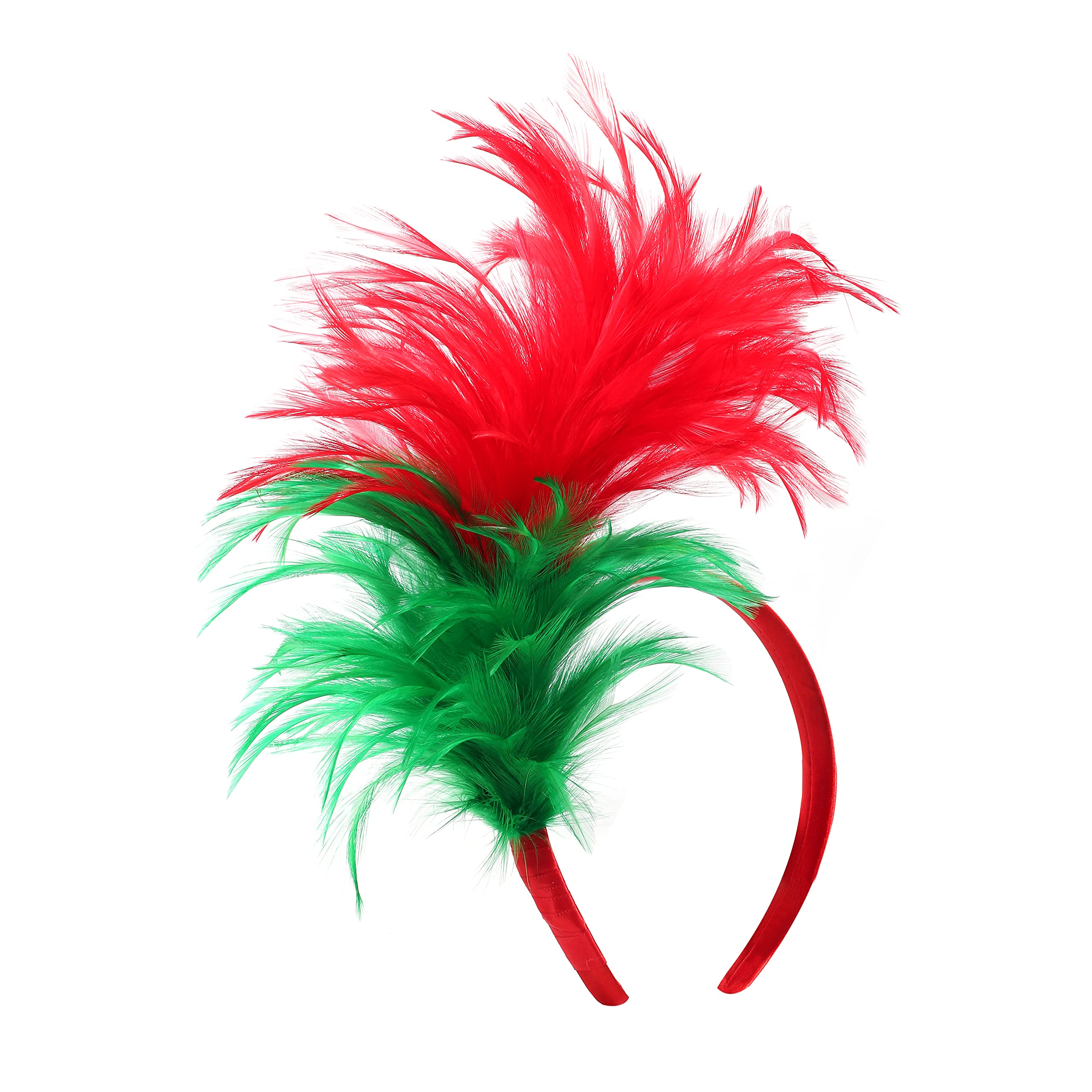 FELIZHOUSE 1920s Fascinator with Feathers Headband for Women Wedding Tea Party Headwear (Green)