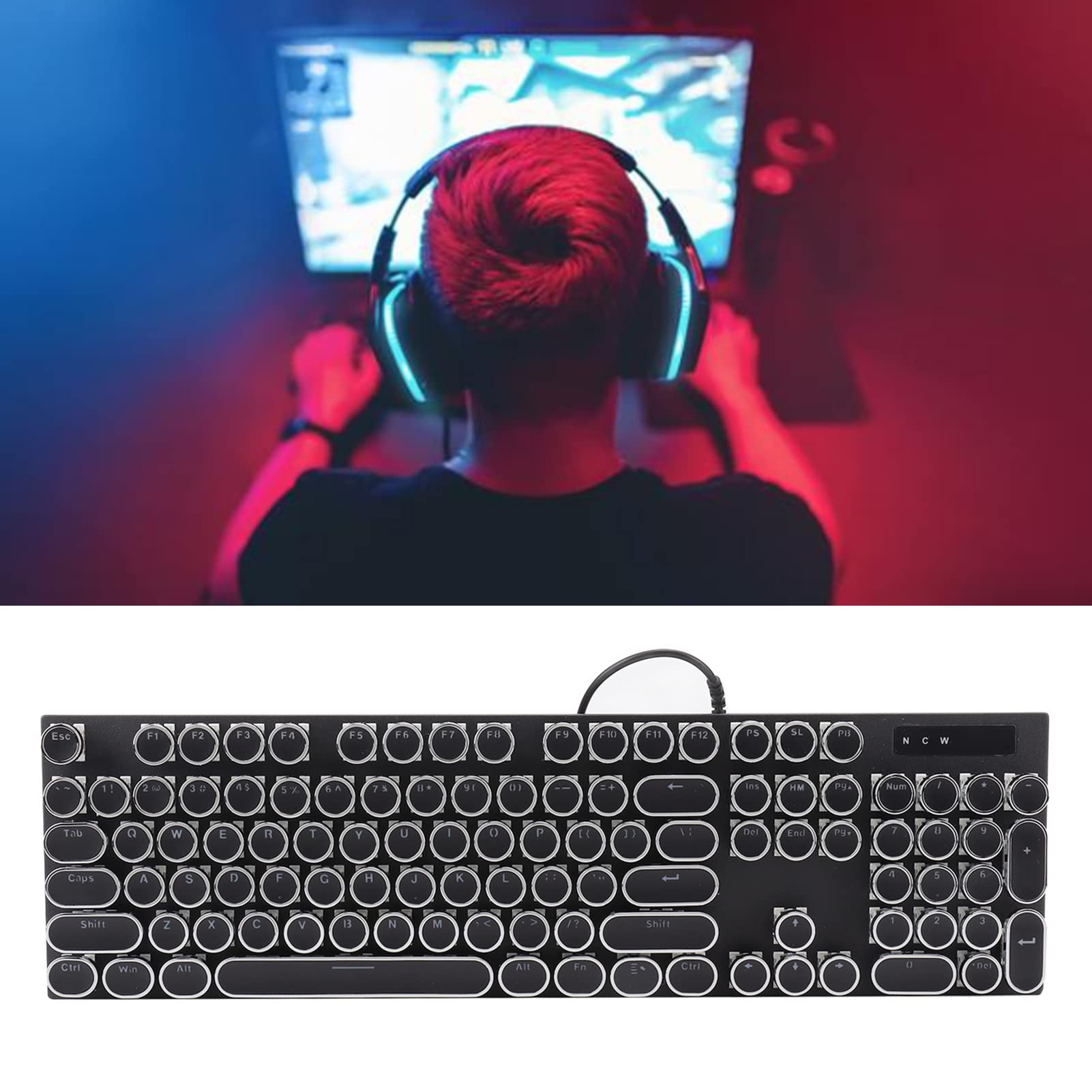 LBEC Gaming Keyboard, 104 Key Mechanical Keyboard Ergonomic Design for Gaming (Red Switch)