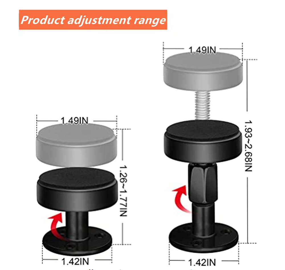 NatureMan 2 Pieces of Black Adjustable Threaded Bed Frame Anti-Shake Tool, Headboard Stoppers，Bed stoppers ，Wall Bed headboard Anti-Shake Fixer to Prevent loosening, Easy to Install (1.1-2.5 inches)