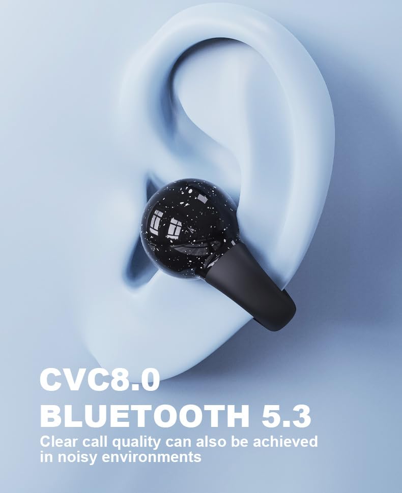 Open Ear Bluetooth Earbuds Ear Clips Wireless Bluetooth Headphones Open Ear Bone Conduction Earbuds Noise Cancelling Wireless Bluetooth Earbuds Open Air Headphones Earphones Sports Earbuds for School
