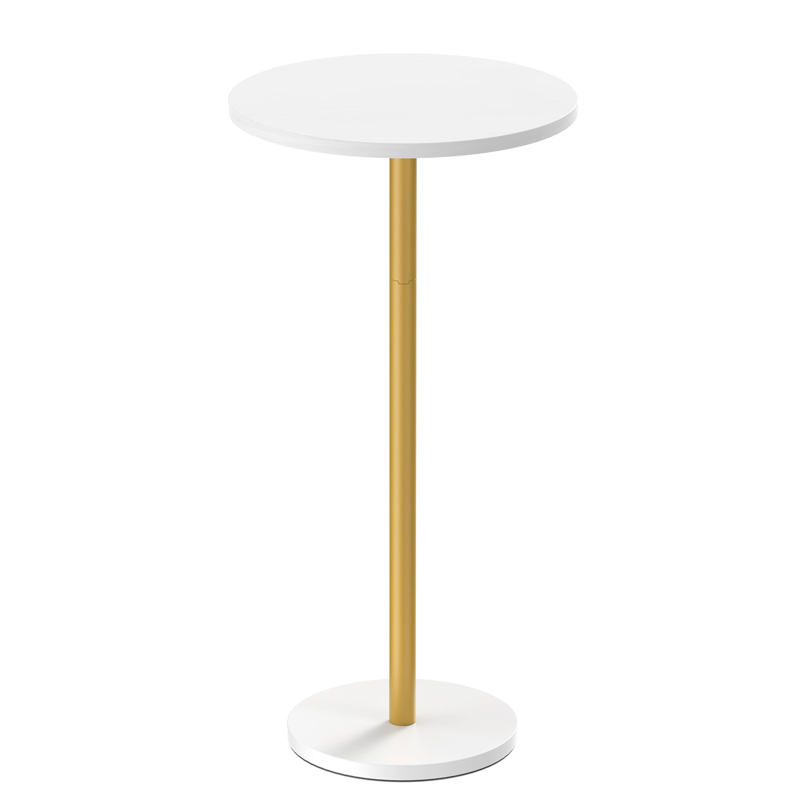 NOVIMANGO Small White Round Side Table Pedestal Table Drink Tables for Small Spaces Cocktail Pedestal End Table for Living Room Coffee Table Nightstand for Bedroom, Sofa and Balconty
